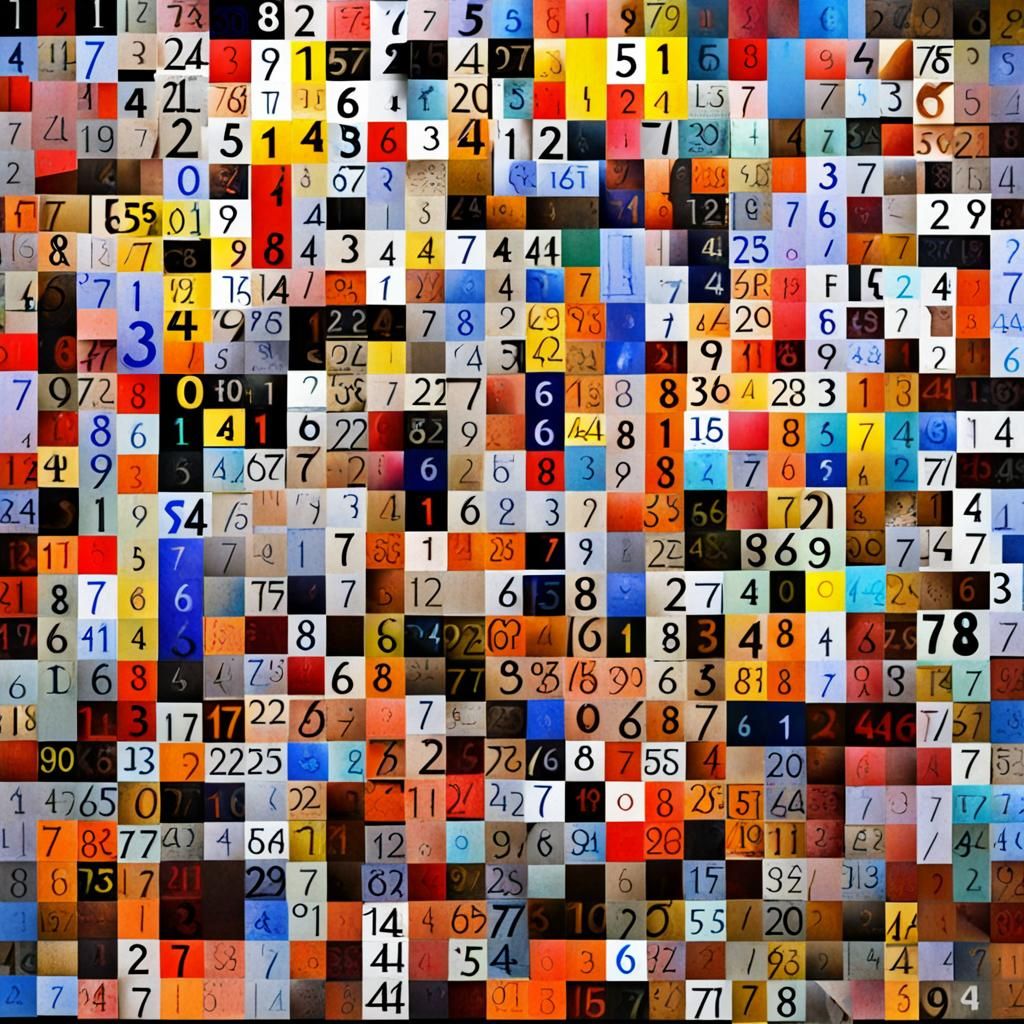 COLLAGE , Random numberS - AI Generated Artwork - NightCafe Creator