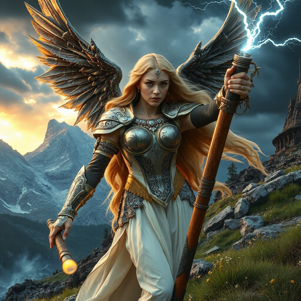 Magic age # 319 - Winged Valkyrie Descends in Dark Fantasy S...