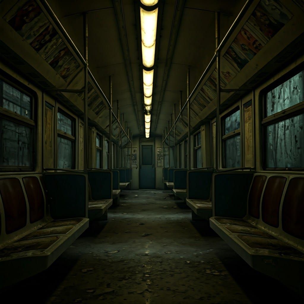liminal space in a subway train empty - AI Generated Artwork ...