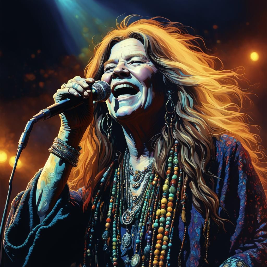 Janis Joplin - AI Generated Artwork - NightCafe Creator