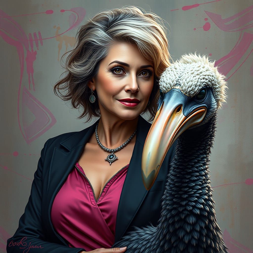 Scientist poses with resurrected Dodo