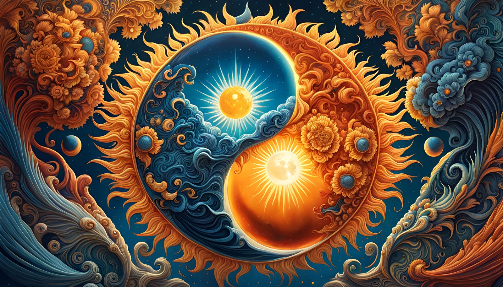 Sun And Moon Ying Yang Symbol - AI Generated Artwork - NightCafe Creator