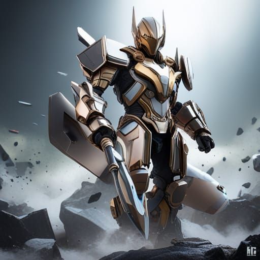 Asgardian Mecha with a spear - AI Generated Artwork - NightCafe Creator