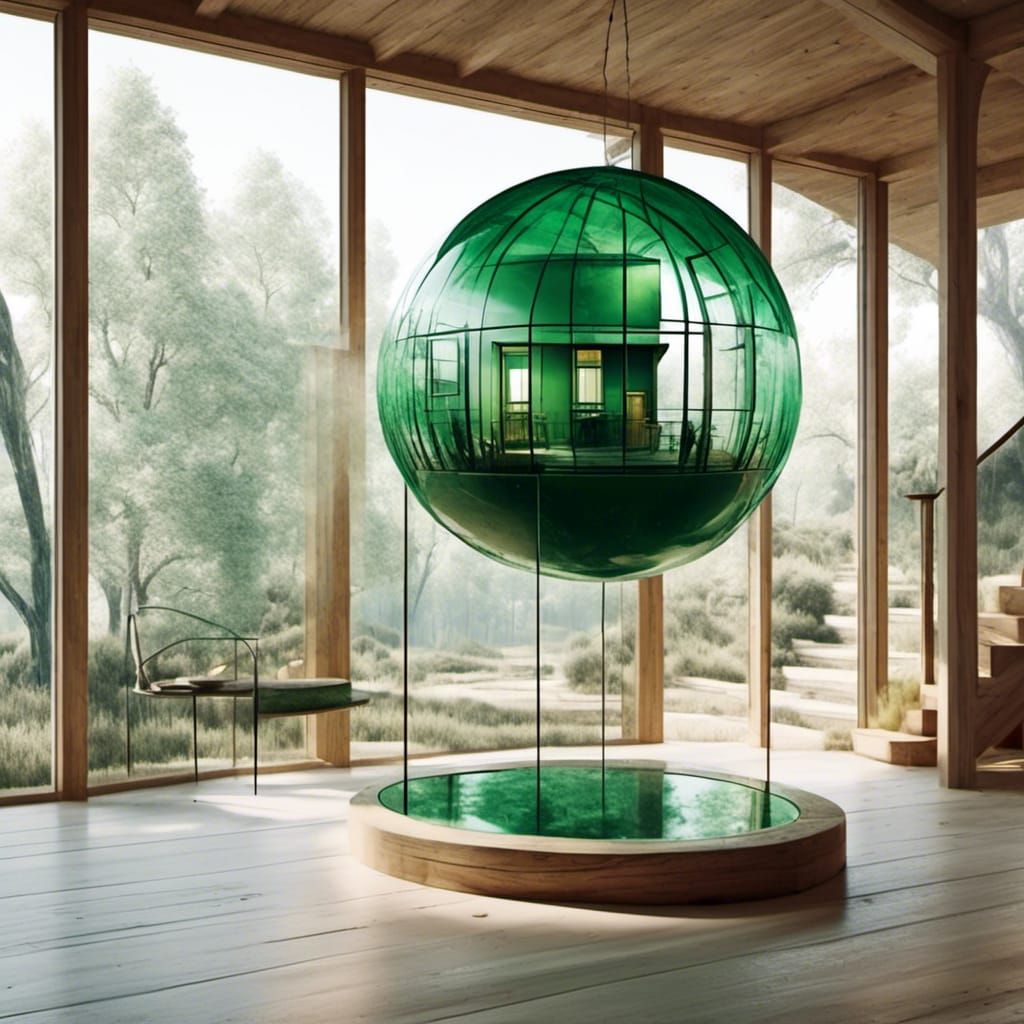 A green glass sphere - AI Generated Artwork - NightCafe Creator