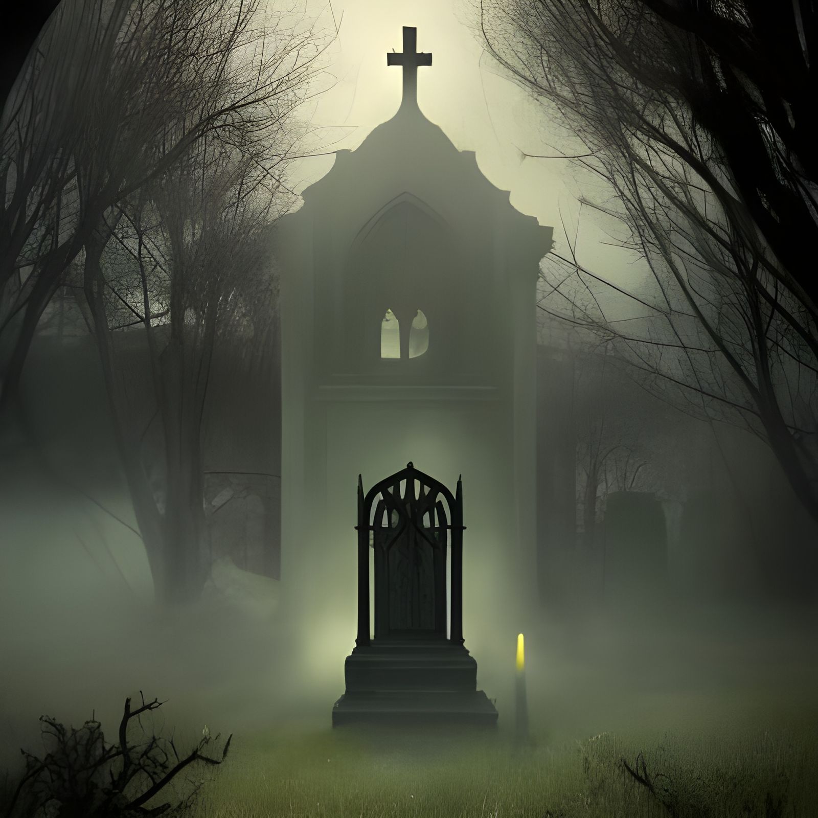 beautiful old victorian haunted graveyard, scary, horror scenery ...