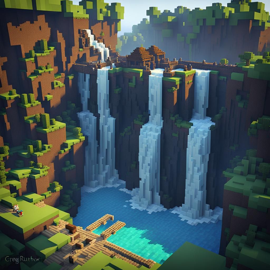 Waterfall Minecraft Build