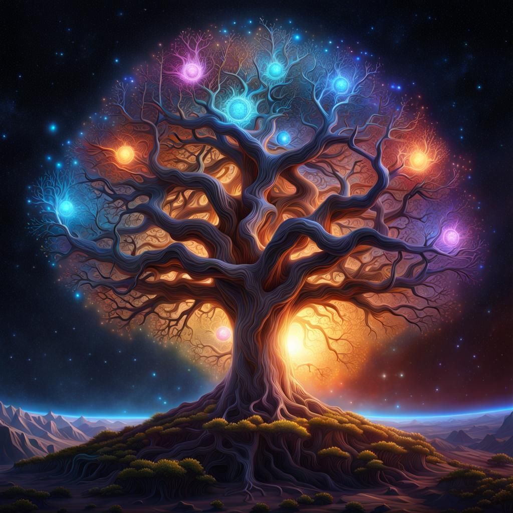 Cosmic_Knowledge_Tree_Of_Mathematics fantasy art, magic surrealism ...