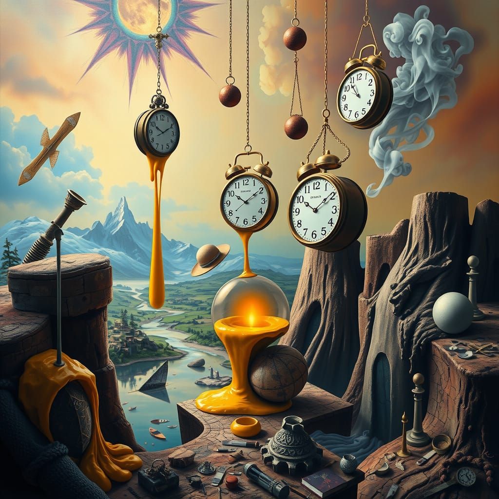 A striking piece of surreal art featuring dreamlike, impossible ...