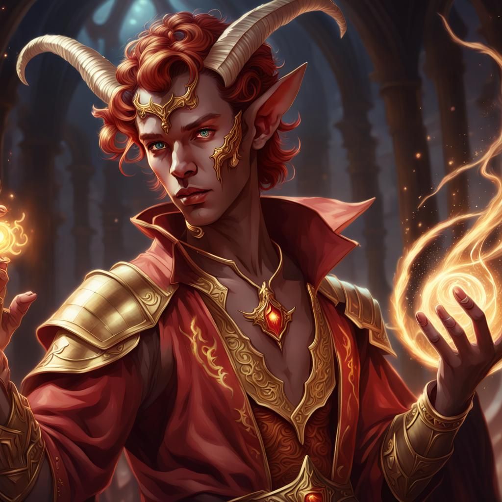 Tiefiling Spellcaster - AI Generated Artwork - NightCafe Creator