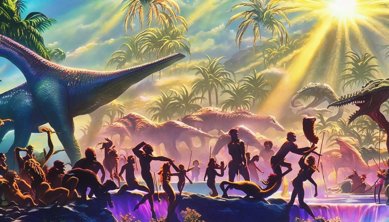 An insanely awesome and radical pool party with aliens and dinosaurs ...