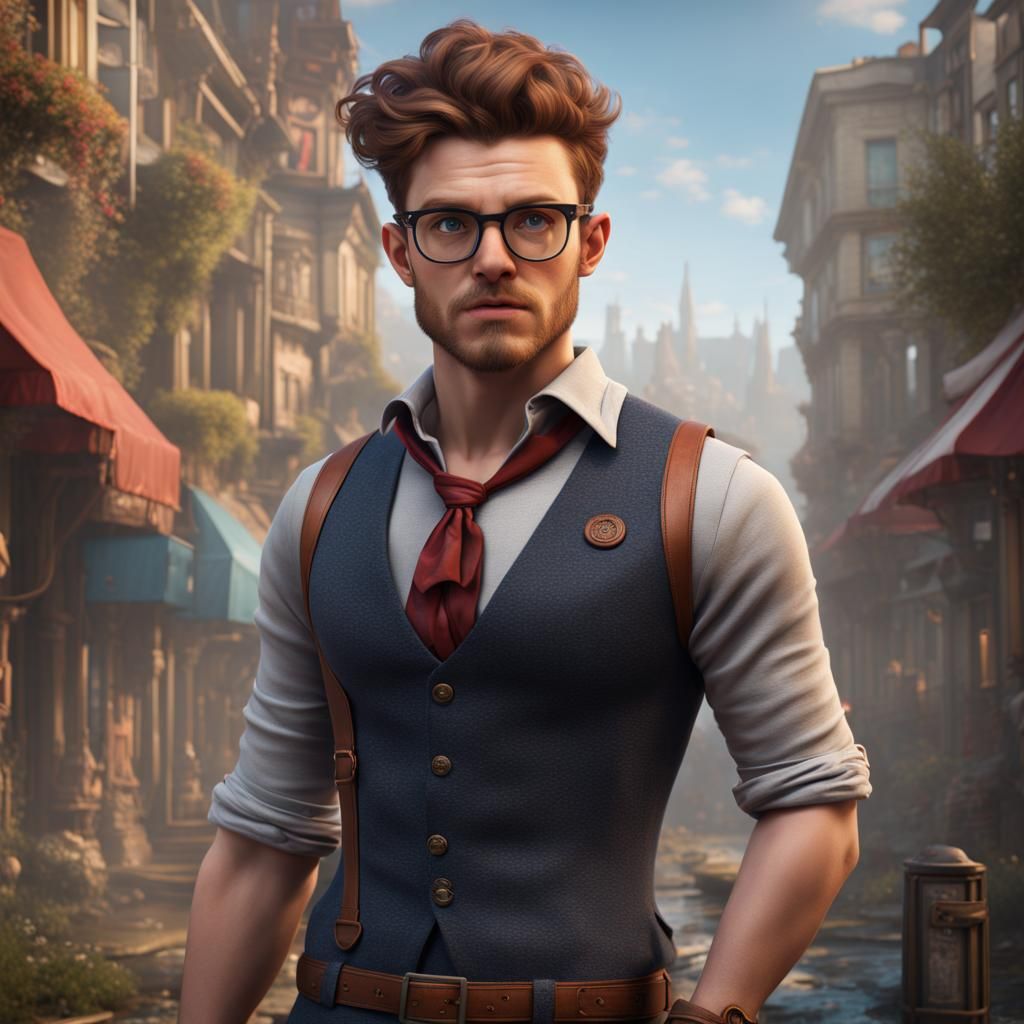 Cute Ginger Nerd - AI Generated Artwork - NightCafe Creator