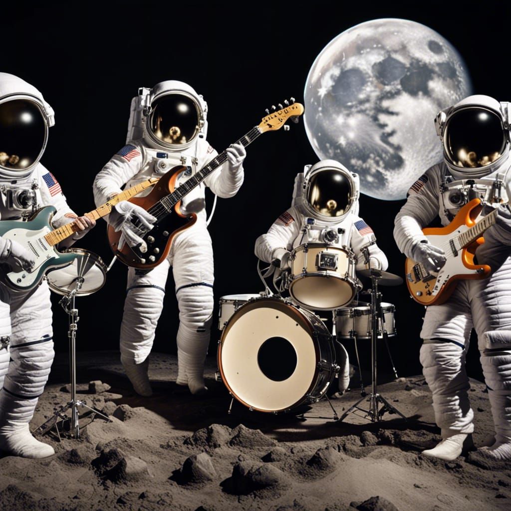 A music band of astronauts - AI Generated Artwork - NightCafe Creator