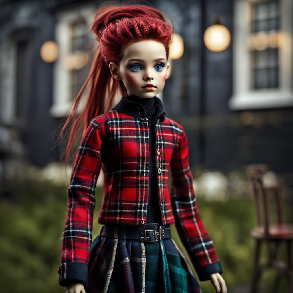 Tartan - London Punk Doll - 4 - AI Generated Artwork - NightCafe Creator