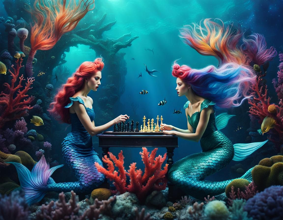 Playing chess under the sea - AI Generated Artwork - NightCafe Creator