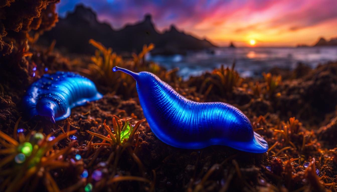 The blue slugs - AI Generated Artwork - NightCafe Creator