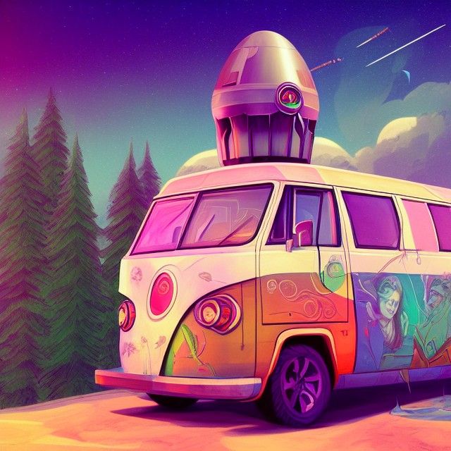 HIPPY SPACE VAN - AI Generated Artwork - NightCafe Creator