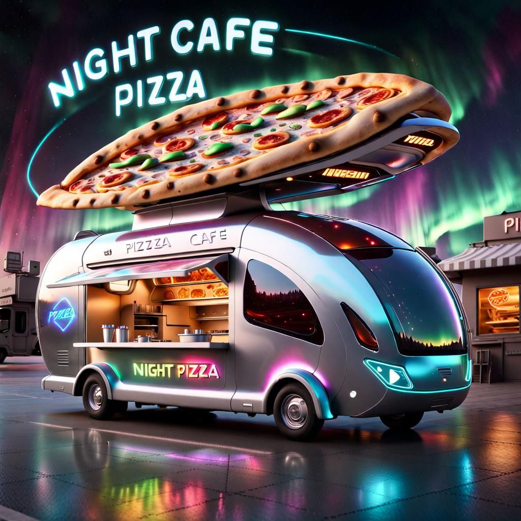 Futuristic Food Truck Pizza - AI Generated Artwork - NightCafe Creator
