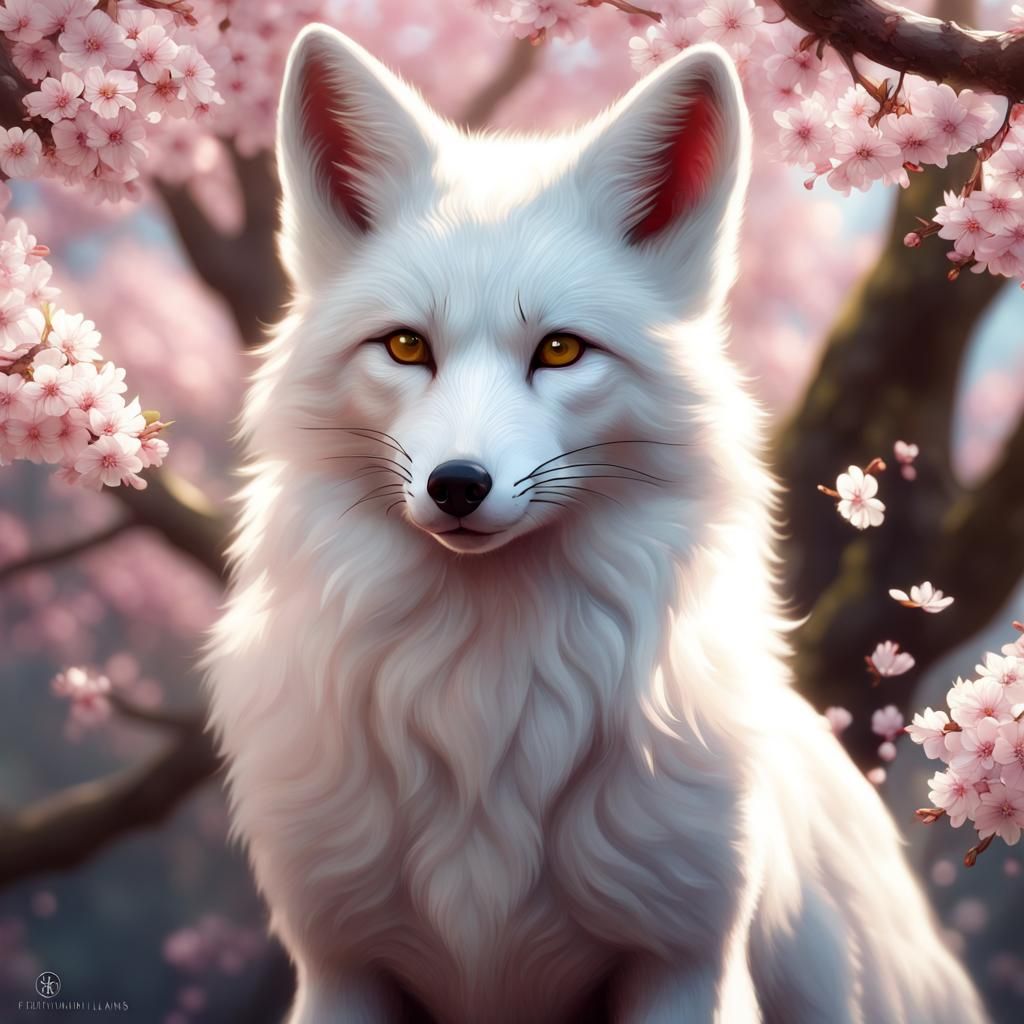 cherry blossom fox - AI Generated Artwork - NightCafe Creator