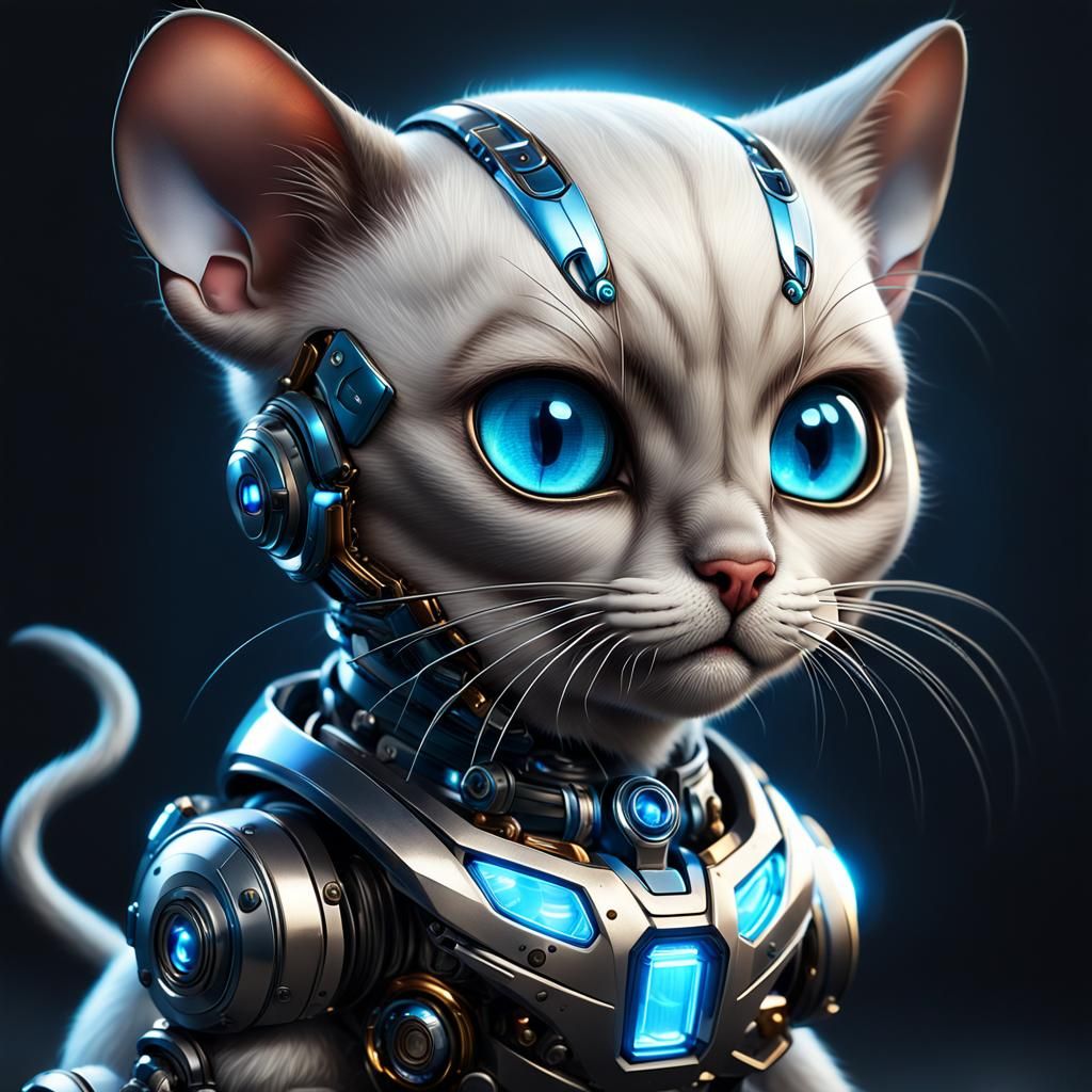 Cyborg Cat - AI Generated Artwork - NightCafe Creator
