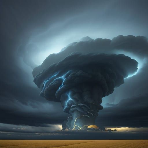 RARE SUPERCELL THUNDERSTORM - Apocalyptic Thunderstorm Unfol...