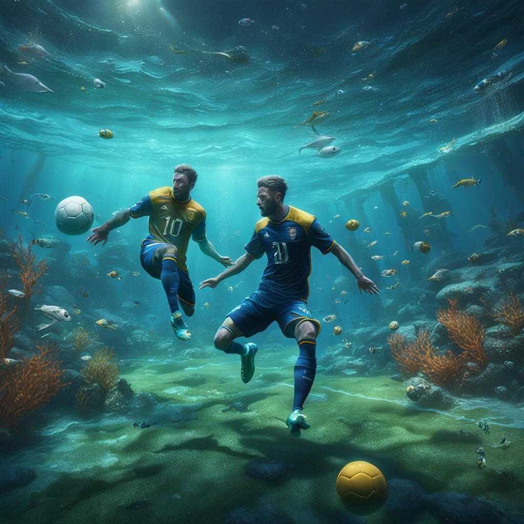 Underwater Football Match - AI Generated Artwork - NightCafe Creator