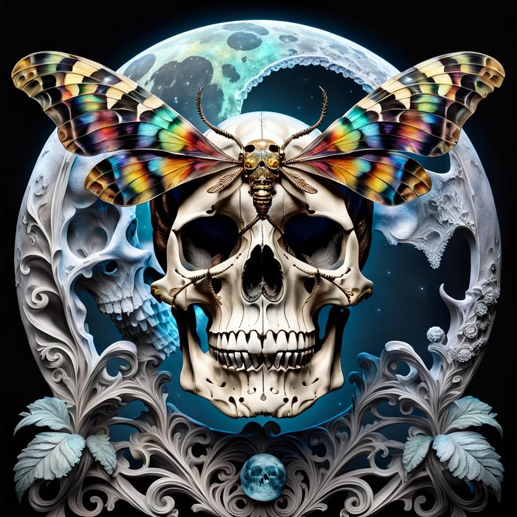 Dead-Head Moth Sculpture - AI Generated Artwork - NightCafe Creator
