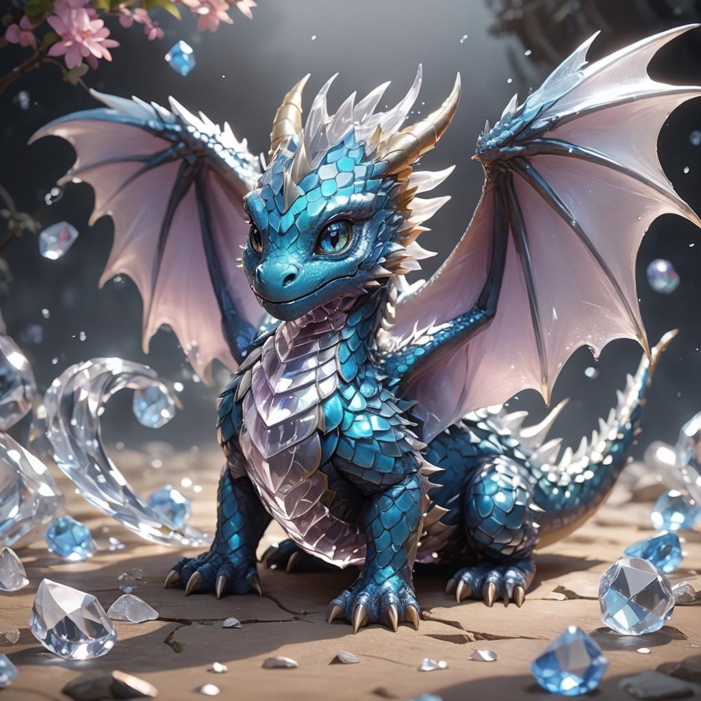Adorable baby crystal dragon - AI Generated Artwork - NightCafe Creator