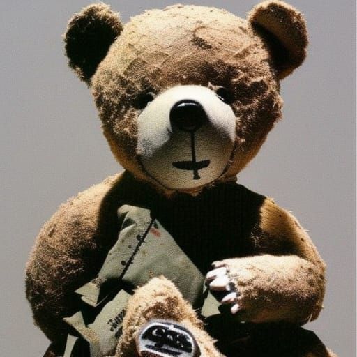 A teddy bear in conflict - AI Generated Artwork - NightCafe Creator