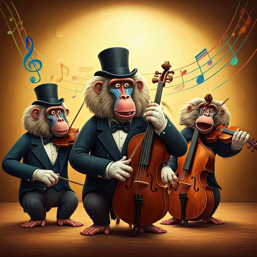 🎻 "Ba-boon-a-boom-boom..." 🎻 - Debonair Baboons Conduct a ...