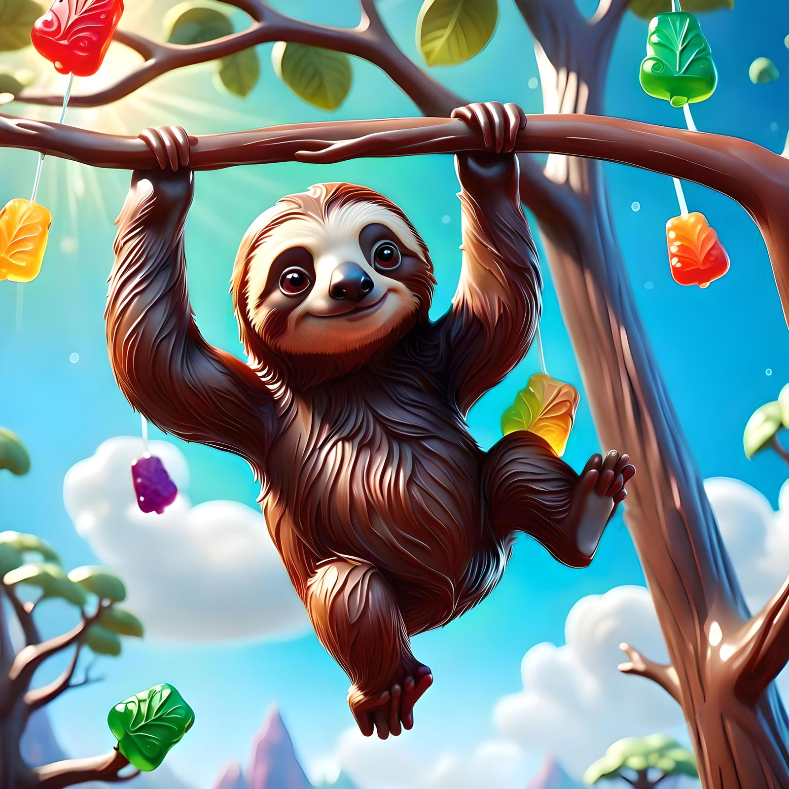 A Chocolate Sloth in Candyland (1) - AI Generated Artwork - NightCafe ...