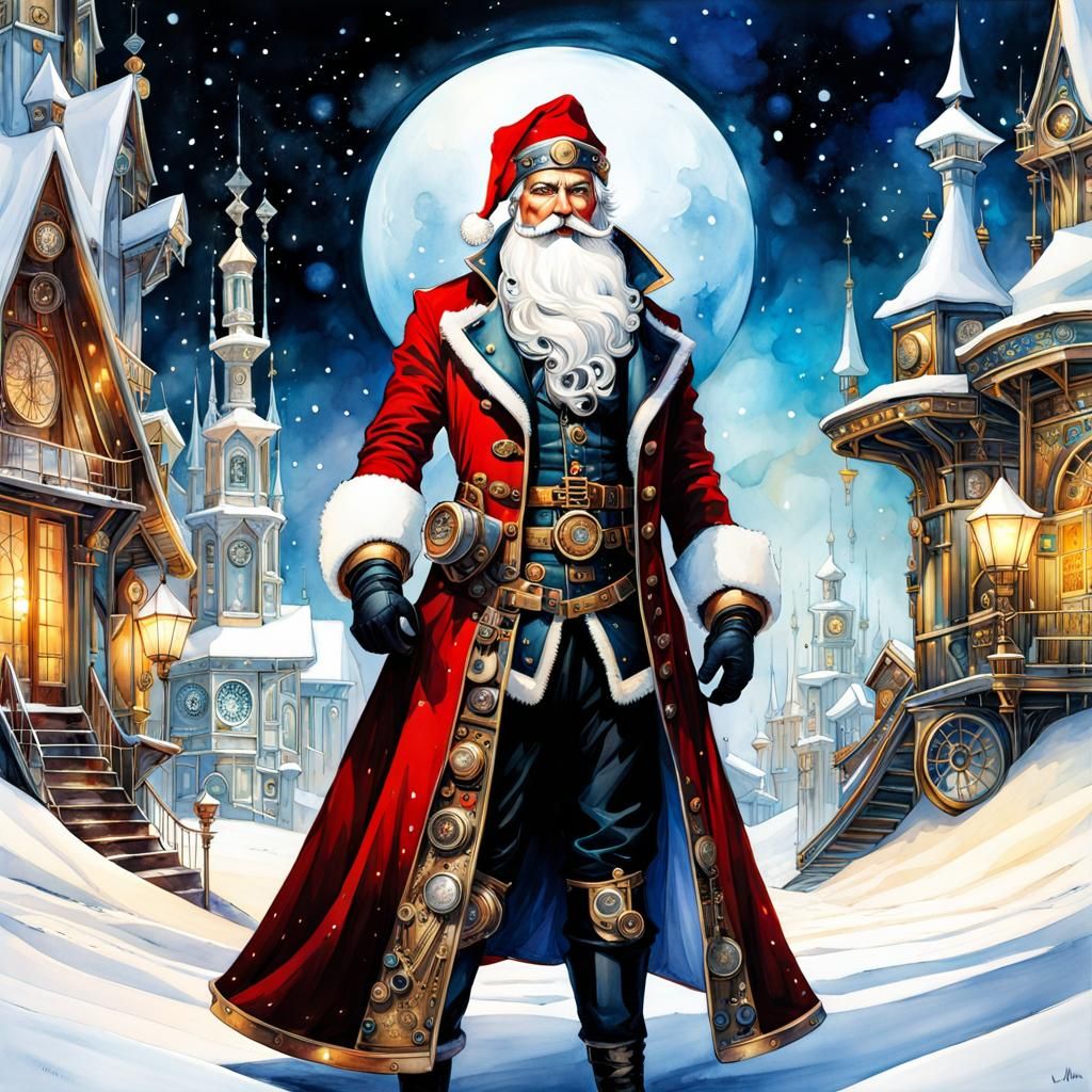 Steampunk Santa - AI Generated Artwork - NightCafe Creator