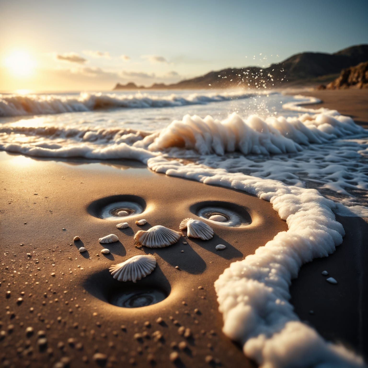 DC922 w/Flux & LoRAs - Shells Washed Across Remnants Of Sand Castle ...