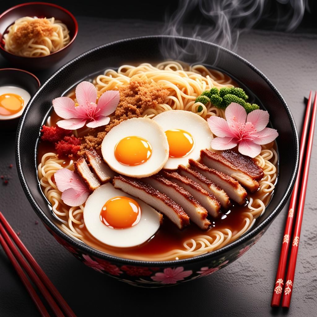 A steamy delicious bowl of tonkatsu ramen! - AI Generated Artwork ...