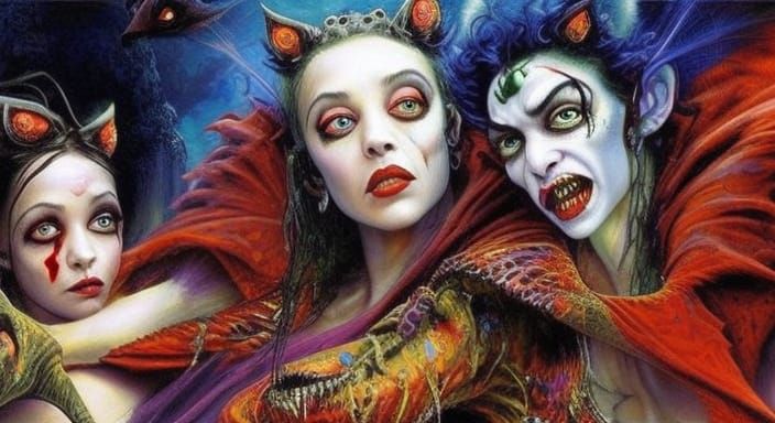 "Vampires" epic hyperdetailed supernatural horror masterpiece by Tim ...