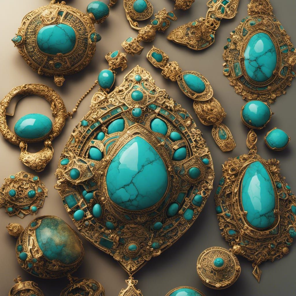 Arabian Turquoise Jewels - AI Generated Artwork - NightCafe Creator