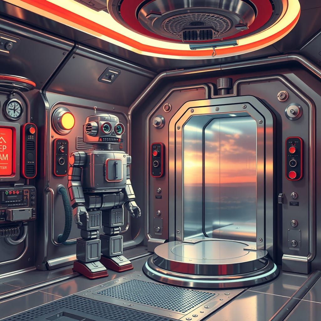 Retro Futurist Teletransportation Chamber - AI Art