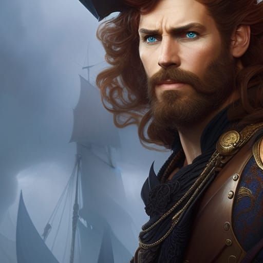 a young ruggedly handsome pirate - AI Generated Artwork - NightCafe Creator
