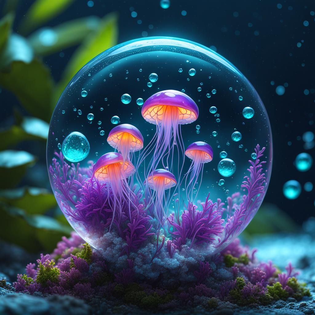 jellyfish sphere - AI Generated Artwork - NightCafe Creator