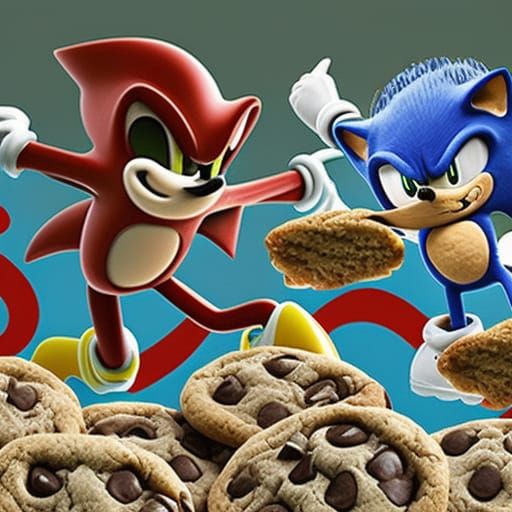 Sonic in Cookies - AI Generated Artwork - NightCafe Creator