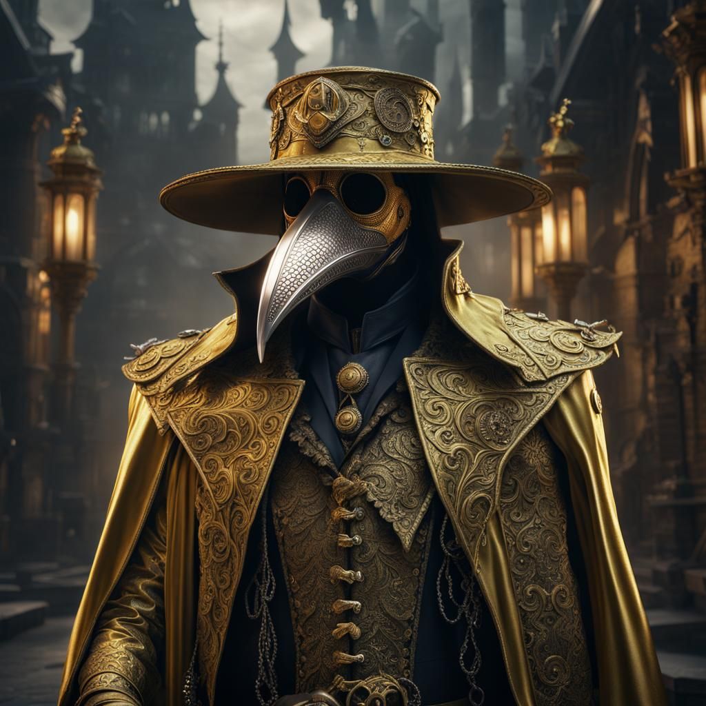 Golden Plague Doctor - AI Generated Artwork - NightCafe Creator
