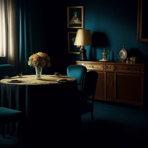 Mysterious 1940s Study in Film Noir Style - AI Art