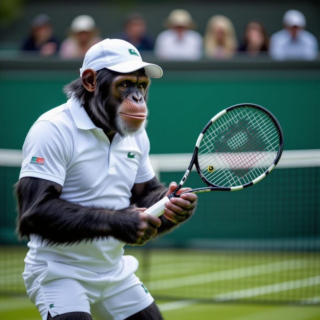 Chimp Tennis Player - Chimpanzee Argues Call at Wimbledon in...