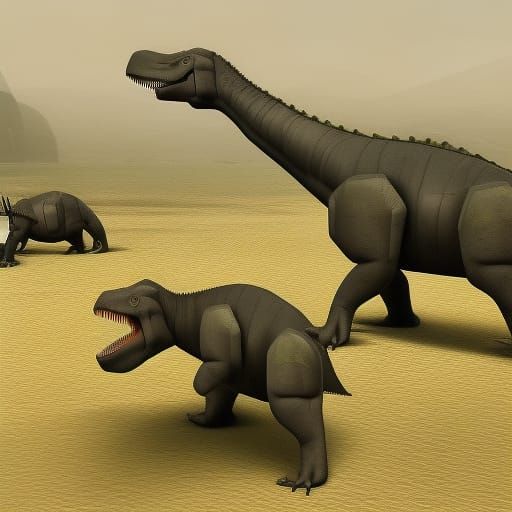 Dinosaur War Izenborg - AI Generated Artwork - NightCafe Creator