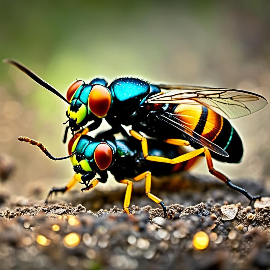 Rare close up portrait romantic fireflies - AI Generated Artwork ...