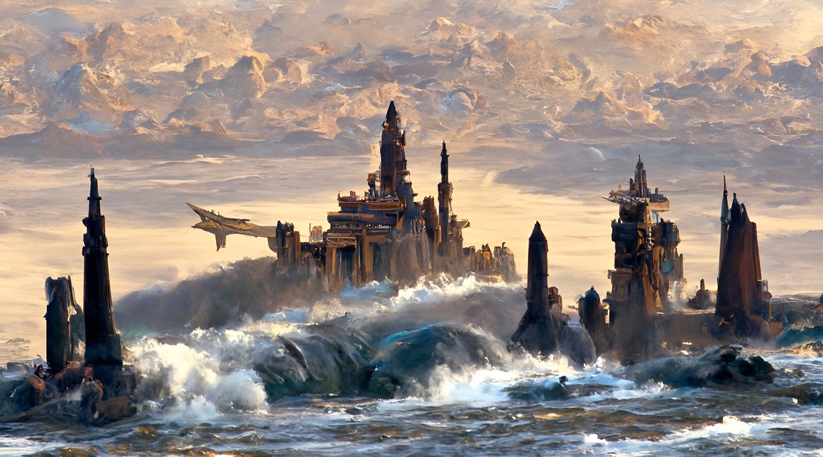 Atlantis rises from the ocean - AI Generated Artwork - NightCafe Creator