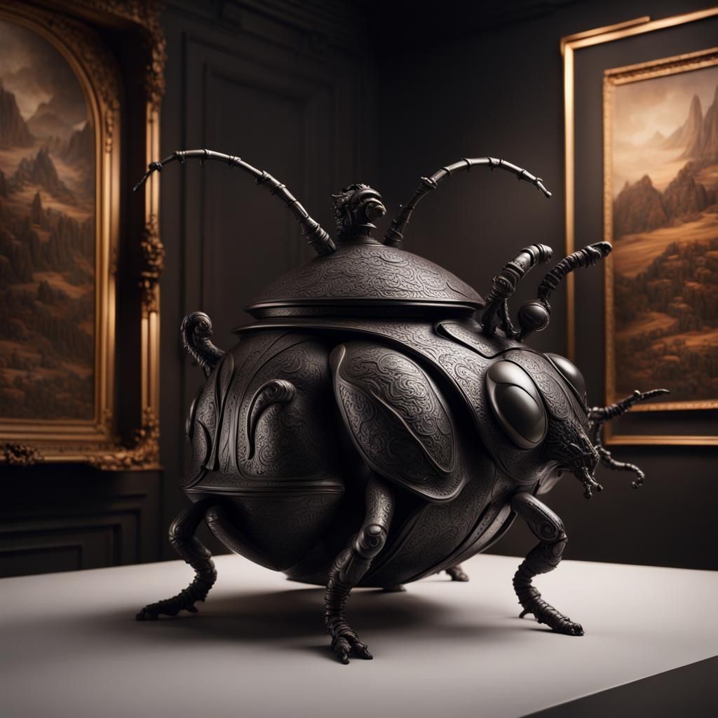 Black Clay Beetle Series - AI Generated Artwork - NightCafe Creator