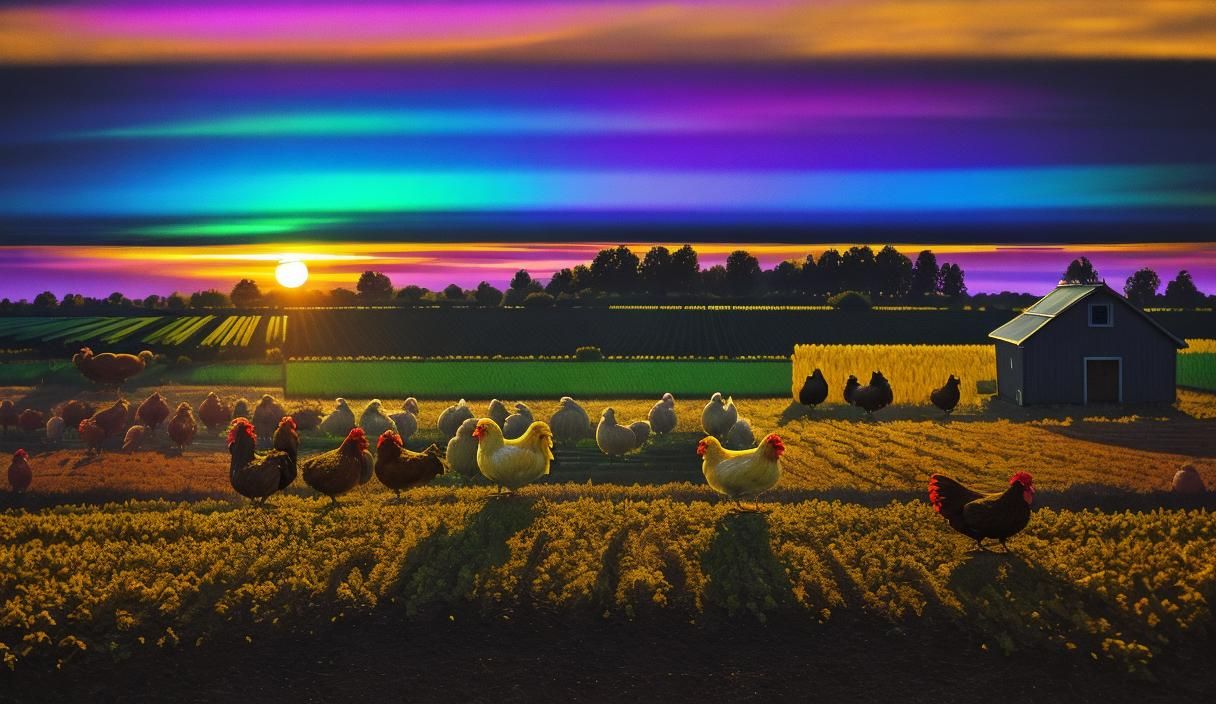 Iridescent, Meticulous detail, high contrast complementary poly ...