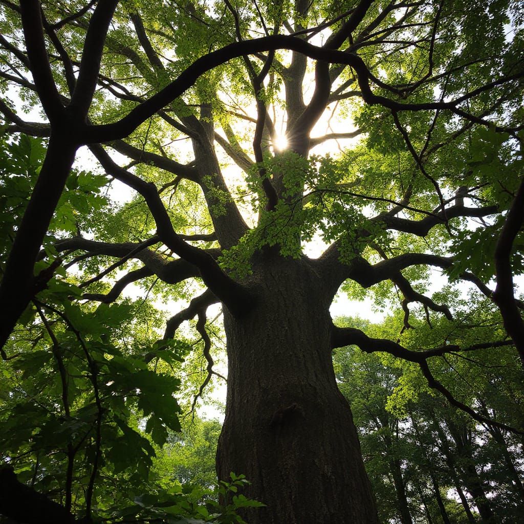 Agnostic Oak, Father of the Forest, in Warm Autumn... - AI Art