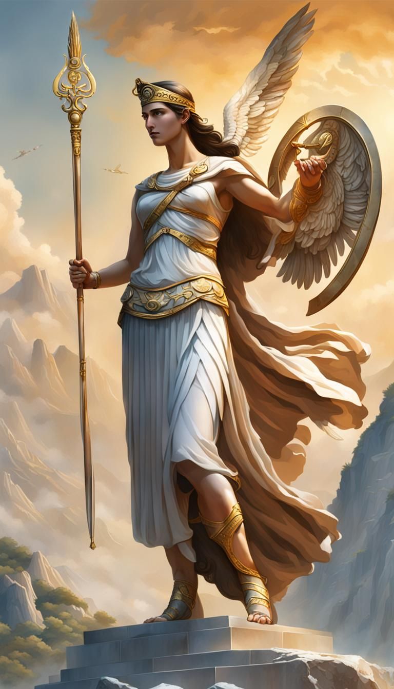 Athena, the youngest goddess of the hunt, three-dimensional figure, in ...