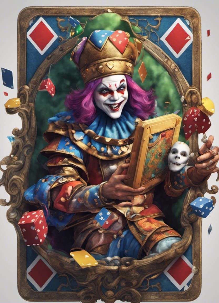 Jester in the card - AI Generated Artwork - NightCafe Creator